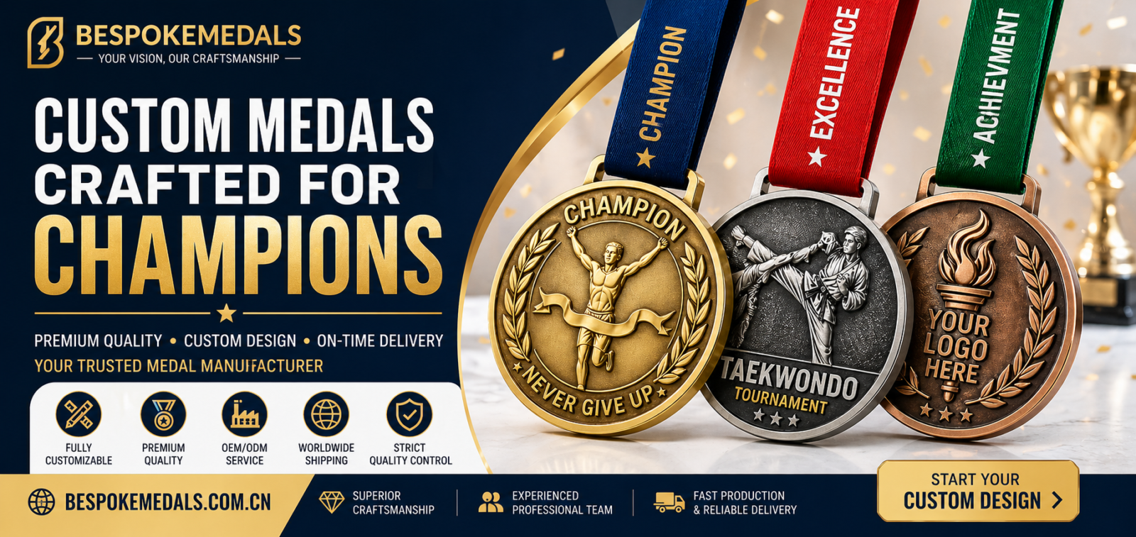 Custom Medals UK | Bespoke Sports & Event Medals Manufacturer